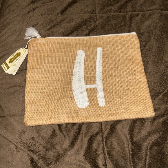 Mud Pie | Bags | Mud Pie Initial Sequins Clutch Makeup Bag Letter H ...